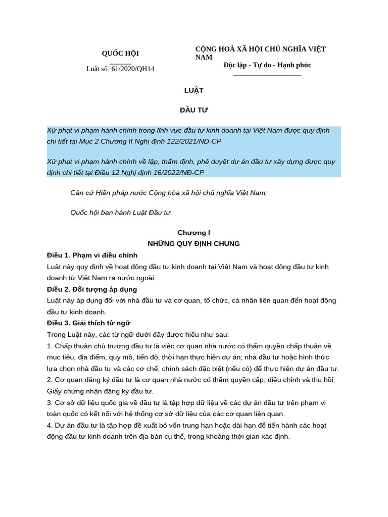 Noi Dung Mix Luat So 61 2020 qh14 223017 | PDF