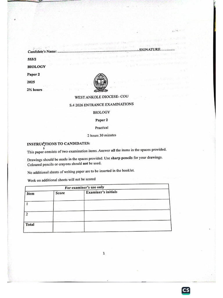 S3 WAD Bio 2 2025 | PDF