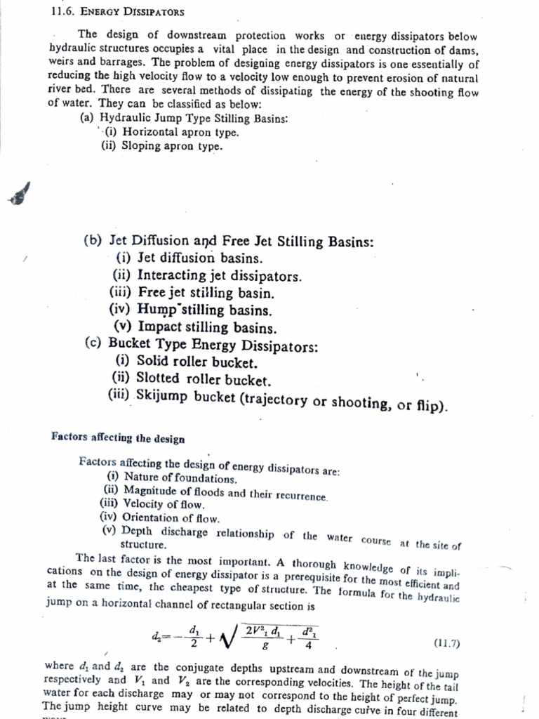 Energy Dissipators in Hydraulic Design | PDF | Spillway | Water And The ...