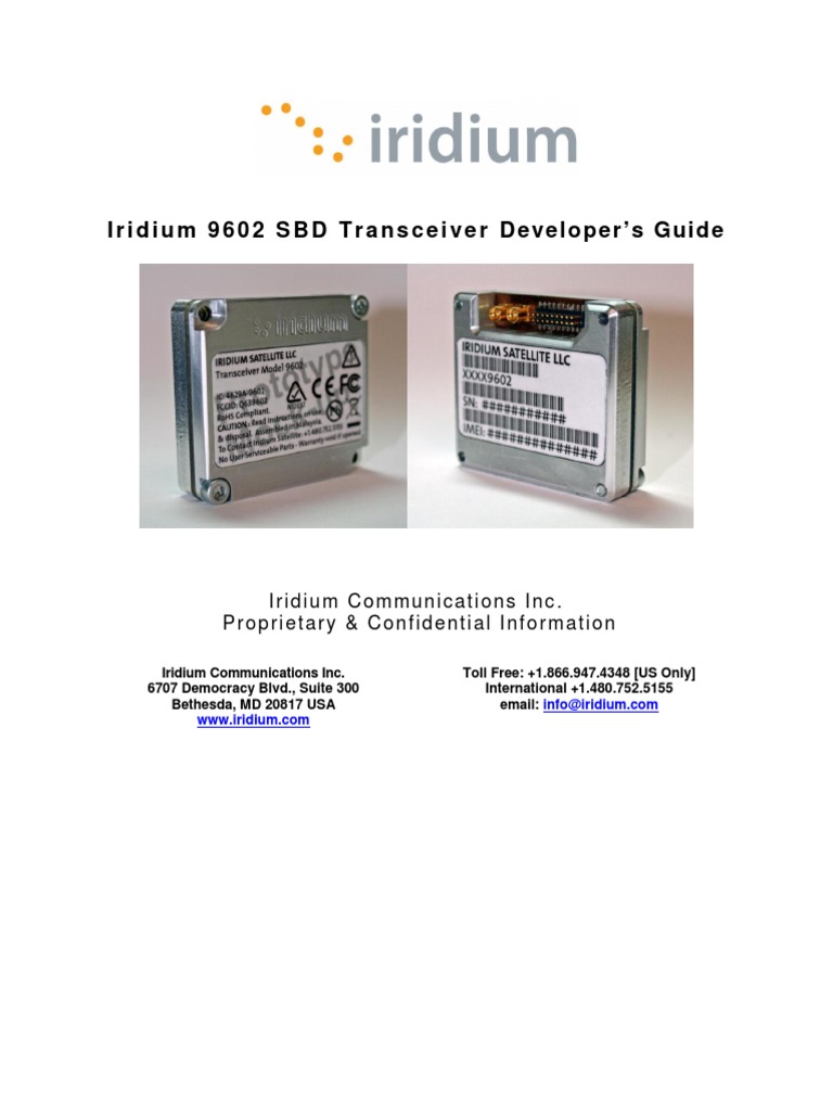 Iridium 9602 SBD Transceiver Developer 'S Guide | PDF | Power Supply ...