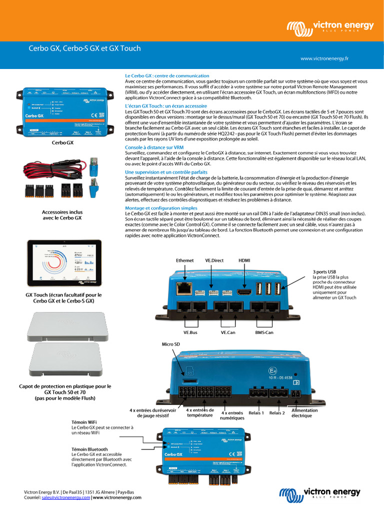 Datasheet Cerbo GX GX Touch FR | PDF