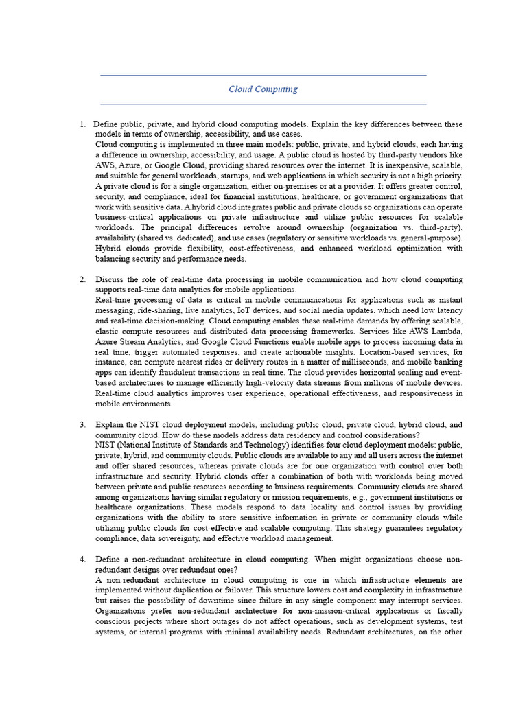 Cloud Computing 1 | PDF | Cloud Computing | Virtualization