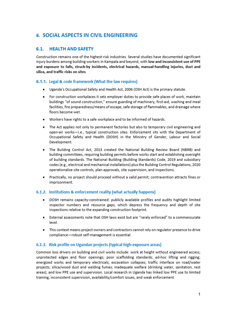 Social Aspects in Civil Engineering | PDF | Occupational Safety And Health