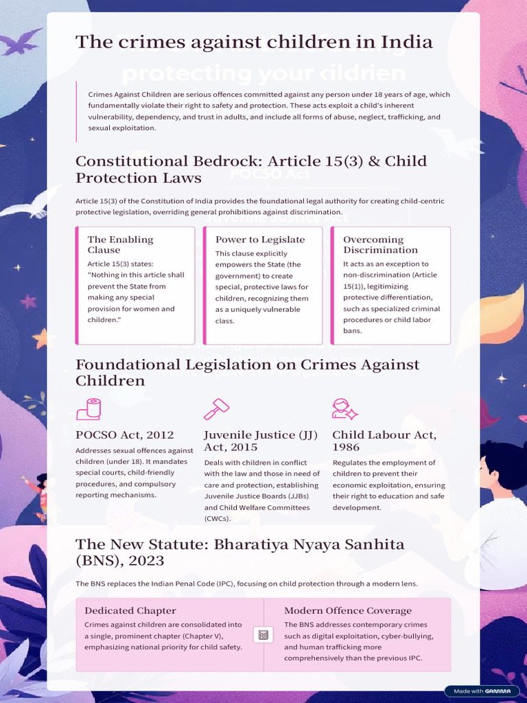 Crimes Against Children in India: Laws & Protections | PDF | Crimes ...