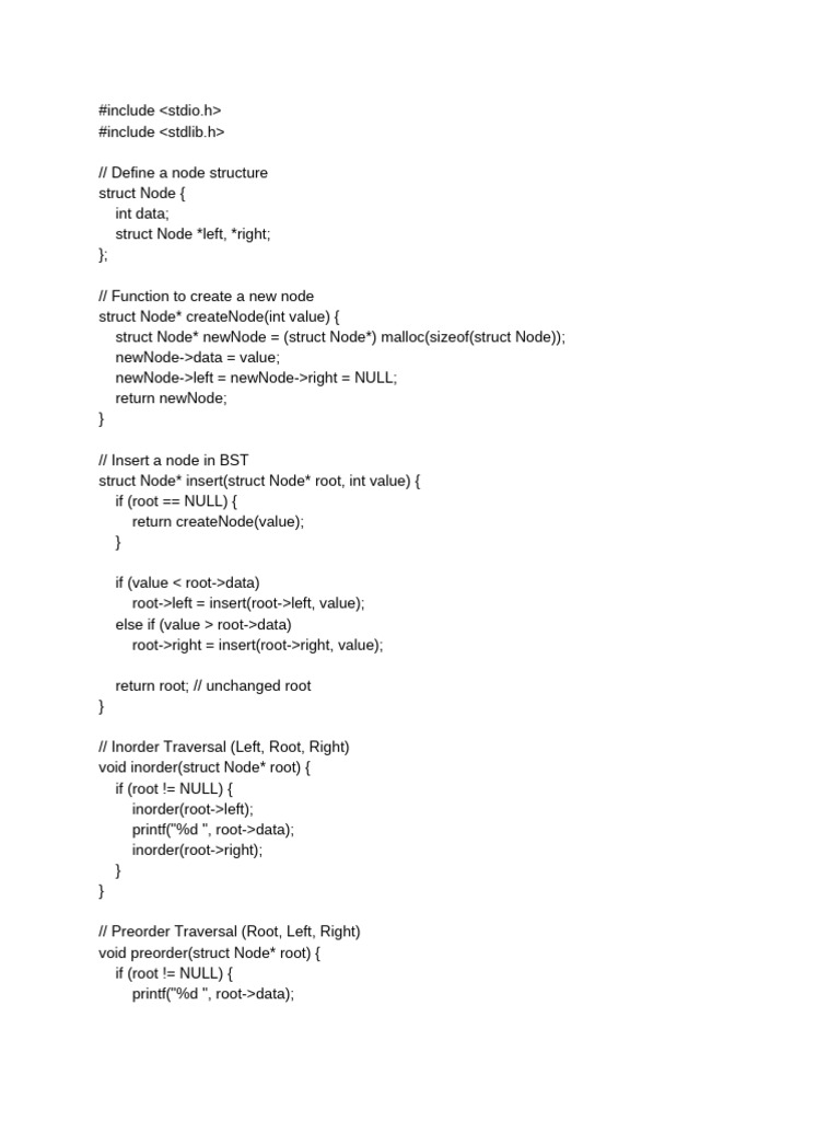 BST Tree Traversal | PDF