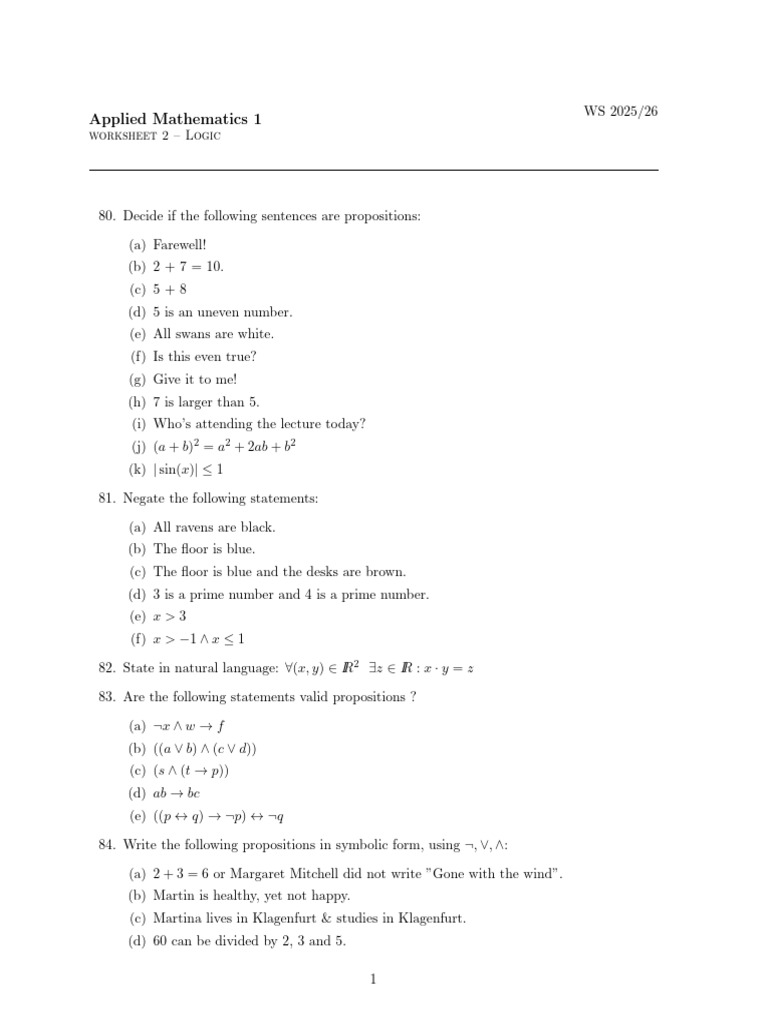 02 Worksheet Applied Mathematics WS 2025 ...