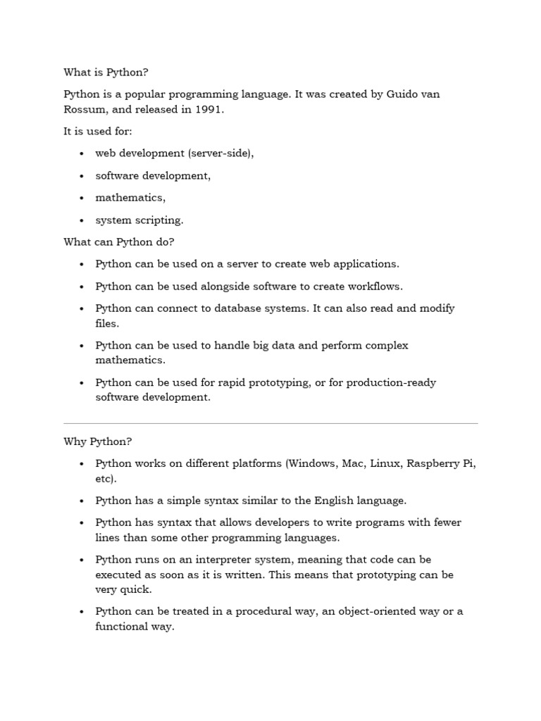 Lecture 1 Python | PDF | Python (Programming Language) | Computer Programming