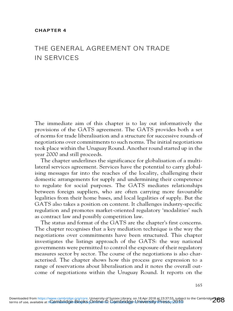 Overview of GATS and Trade in Services | PDF | Market Access | General ...