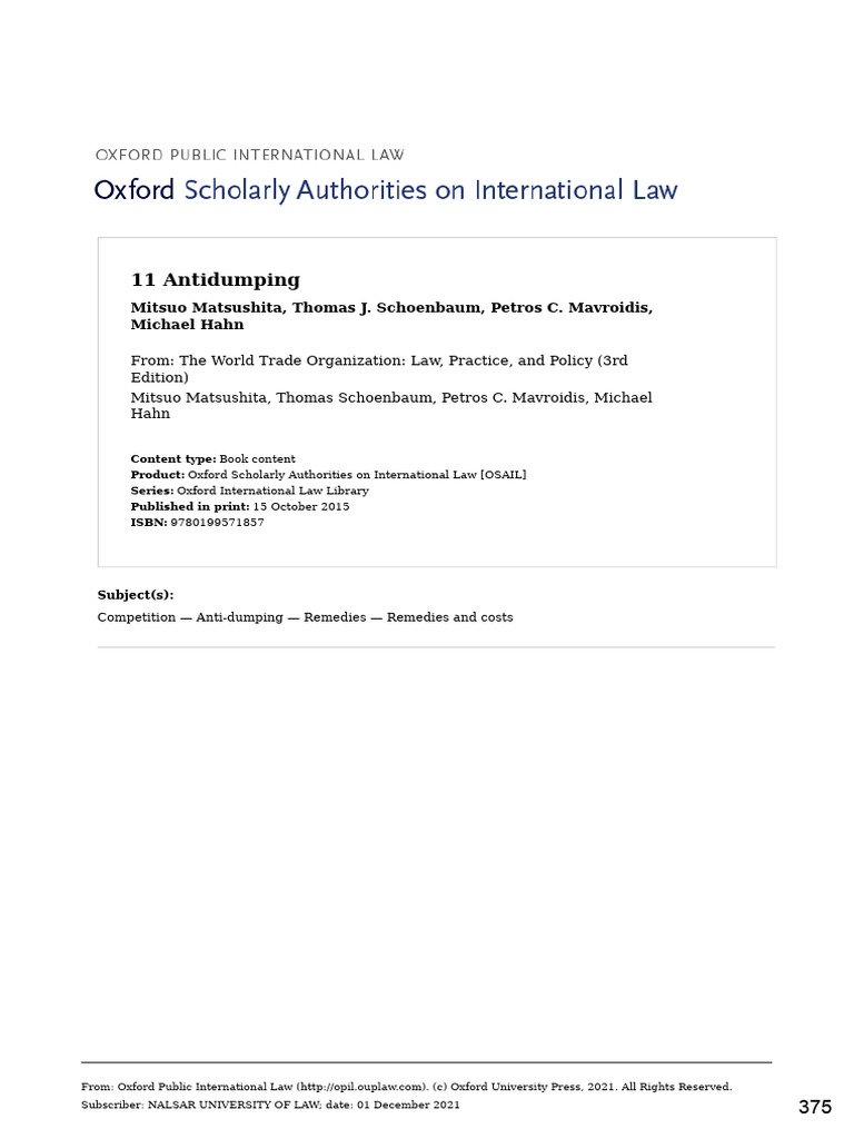 M5 | PDF | Dumping (Pricing Policy) | Exchange Rate