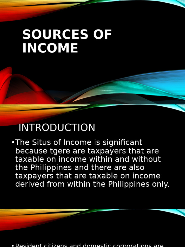 Understanding Income Sources and Taxation | PDF