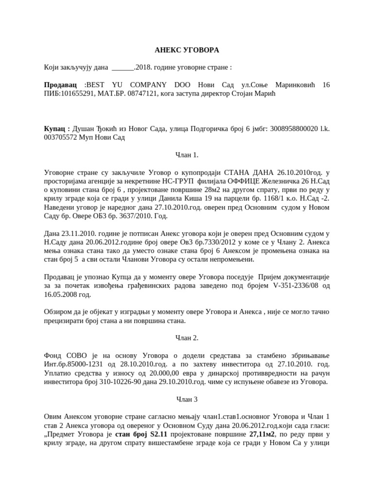 Aneks Ug. - Best - Đokić | PDF