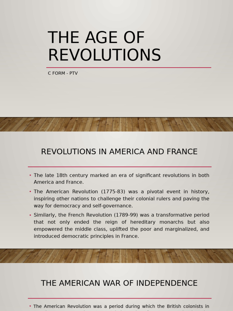The Age of Revolutions | PDF | French Revolution | American Revolution