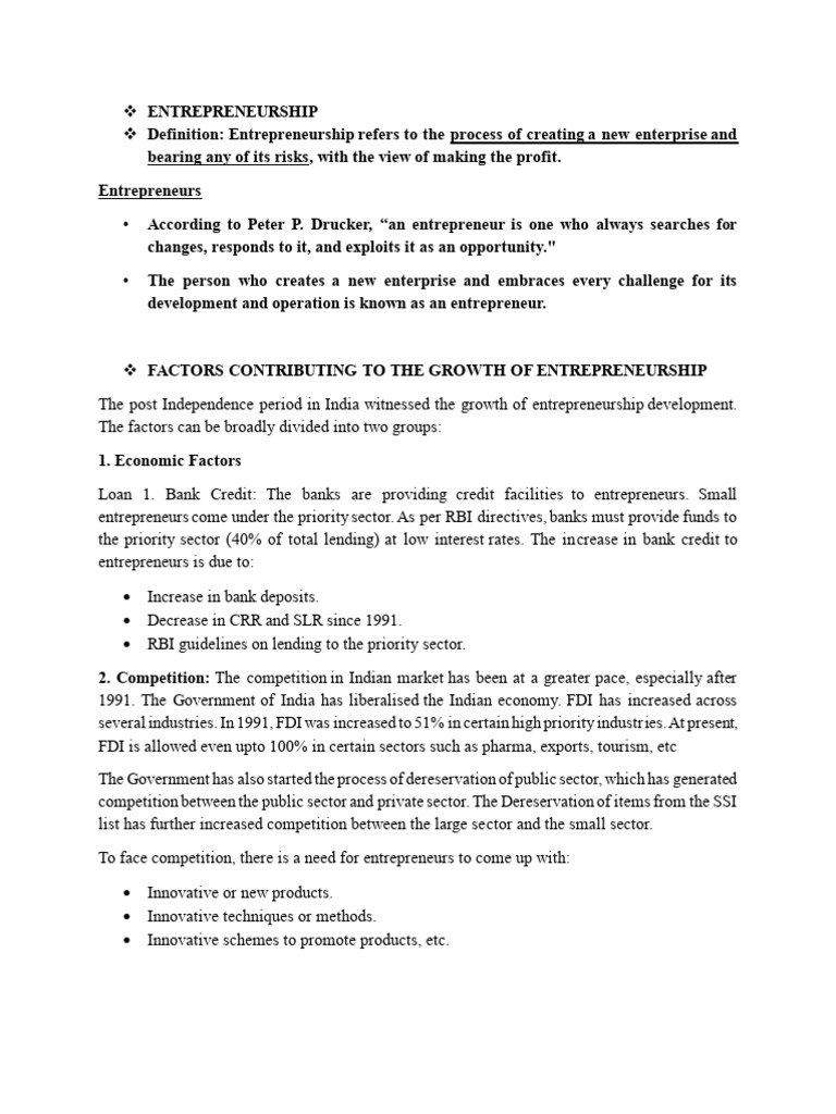 COM-1 MODULE-3 Entrepreneurship UNIT-3.1 | PDF | Entrepreneurship ...