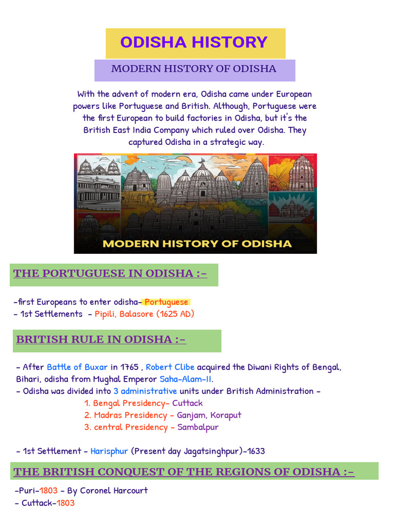 Modern History of Odisha: Key Events | PDF | British India | South Asia