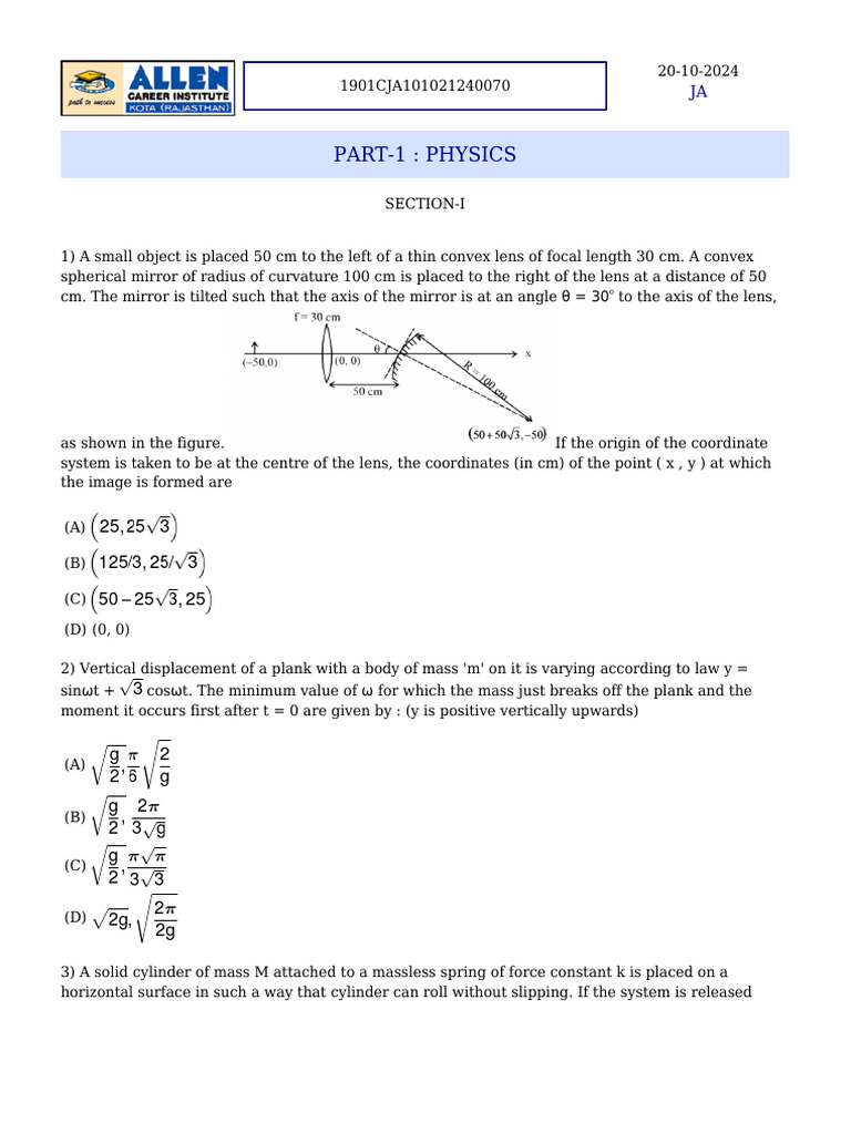 Solution 2 | PDF | Coordinate System | Chemistry