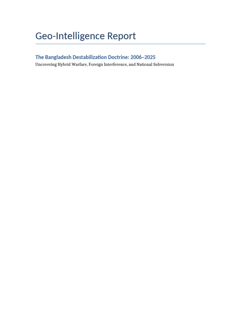 Bangladesh Geo Intel Report Complete | PDF