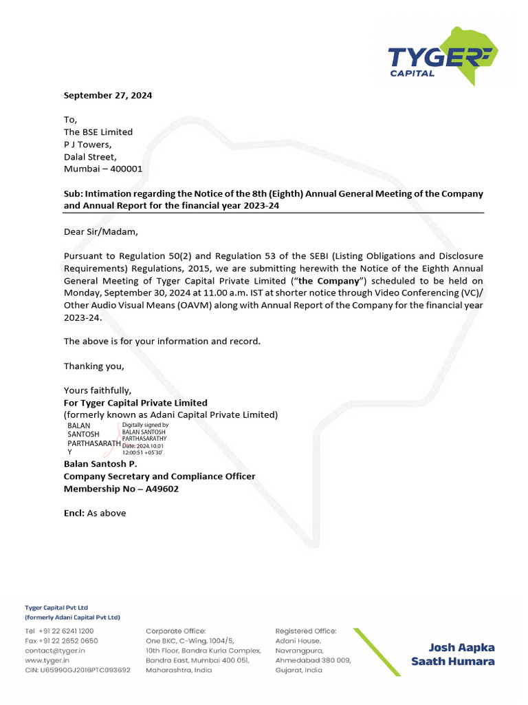 Tyger Capital 2023-24 Annual Report | PDF | Capital Requirement ...
