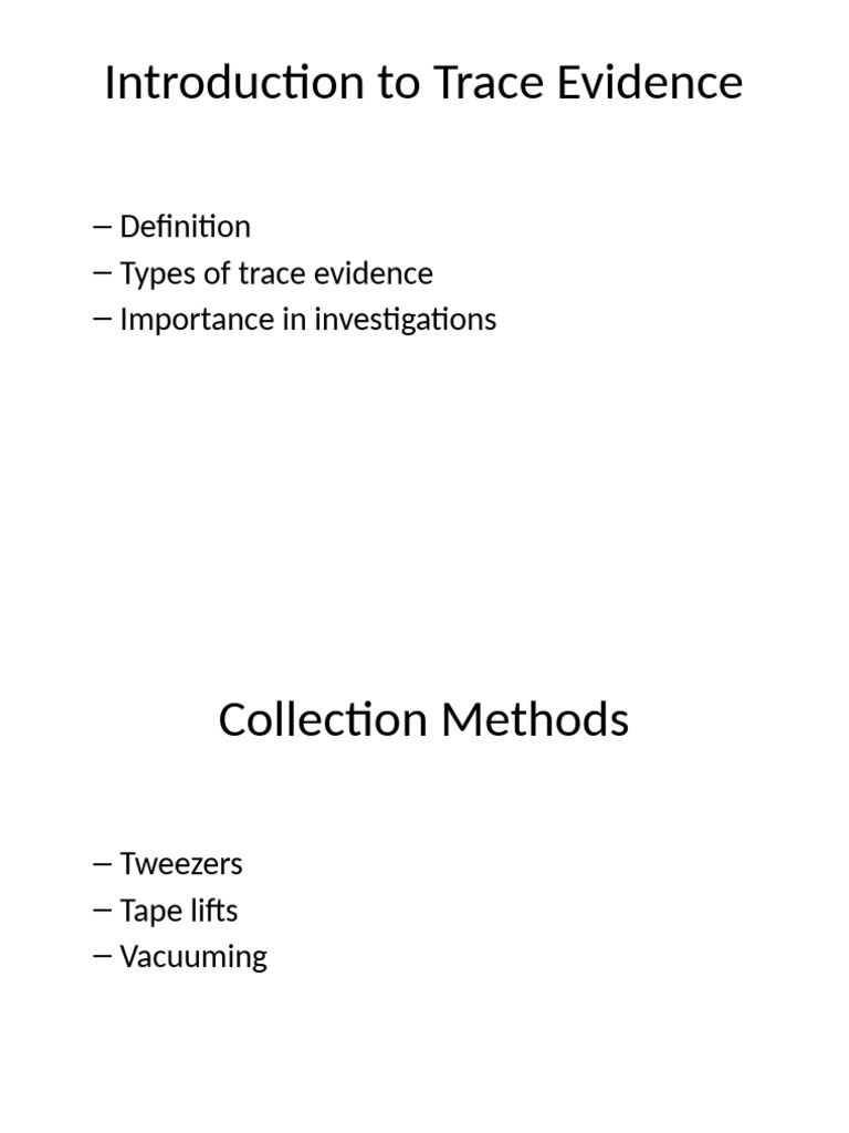 Forensic Trace Evidence | PDF