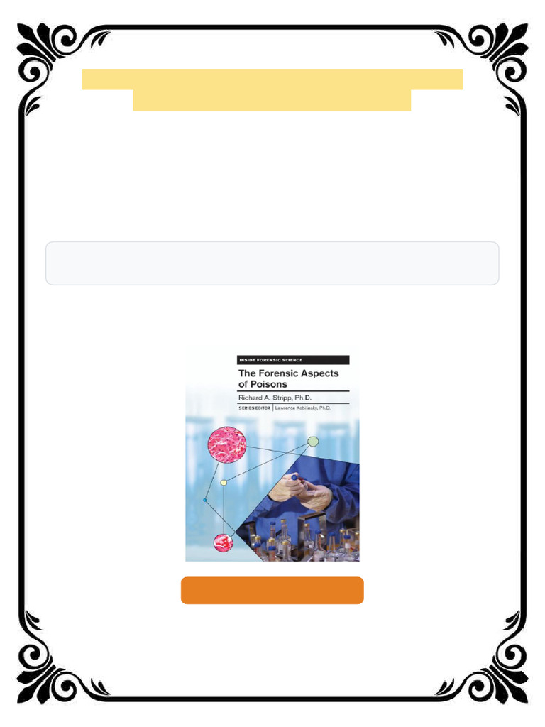 The Forensic Aspects of Poisons Inside Forensic Science 1st Edition ...