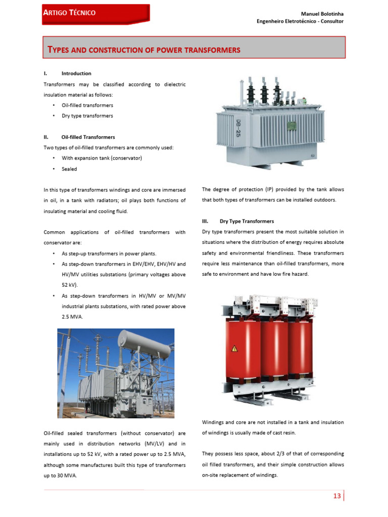 Types of Power Transformers Explained | PDF | Transformer | High Voltage
