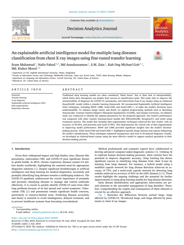 An Explainable Artificial Intelligence Model For Multiple Lung Diseases Classification From ...