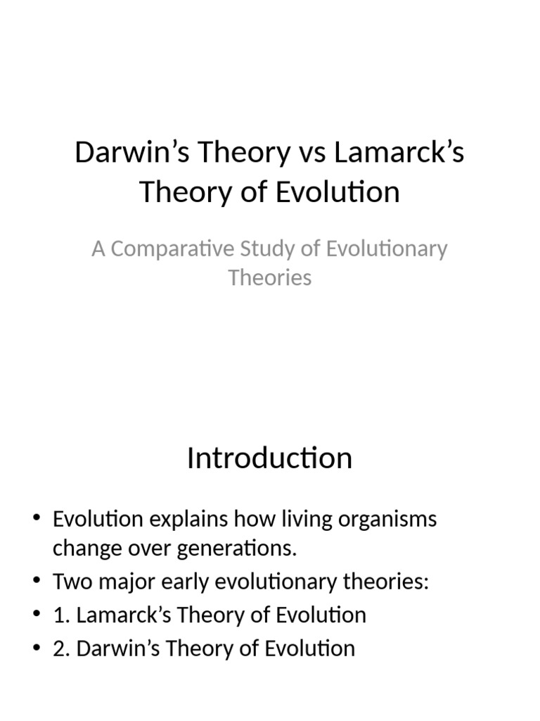 Darwin vs Lamarck: Evolution Theories | PDF | Evolution | Natural Selection