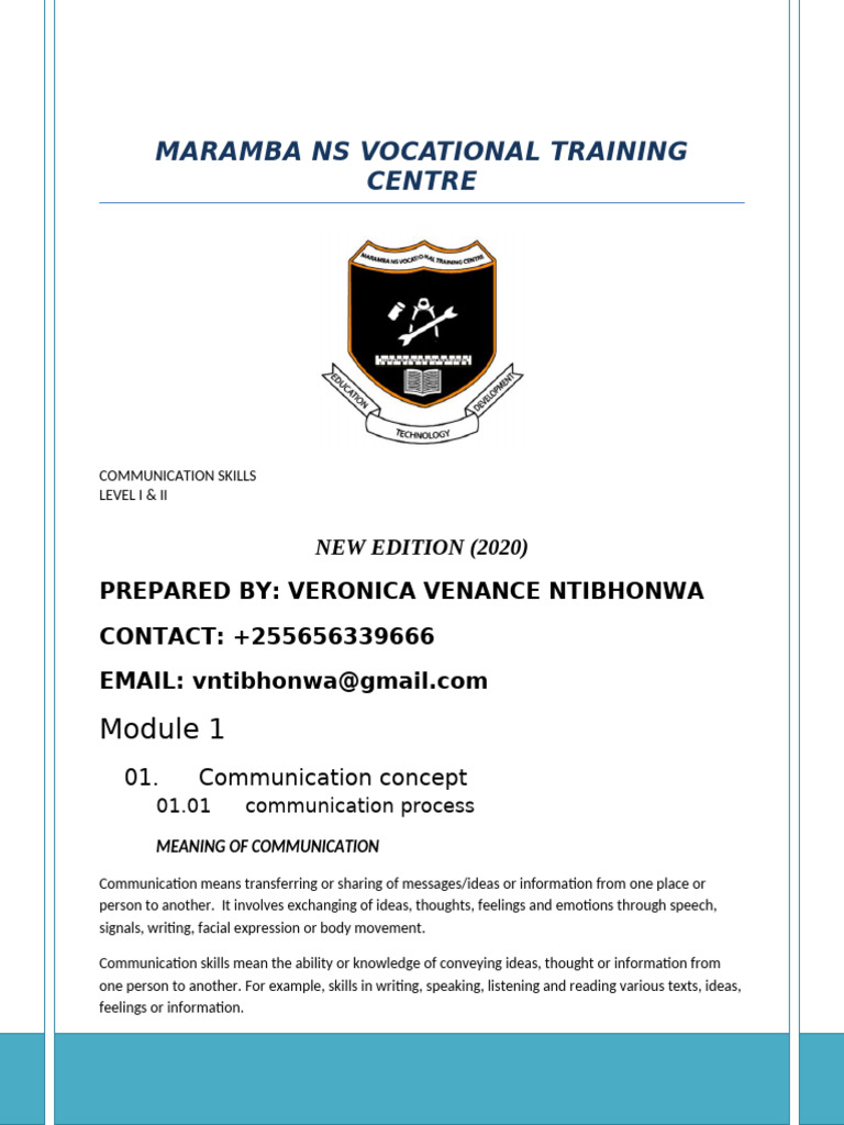 Communication Skills Notes 1 2 | PDF | Communication | Nonverbal ...