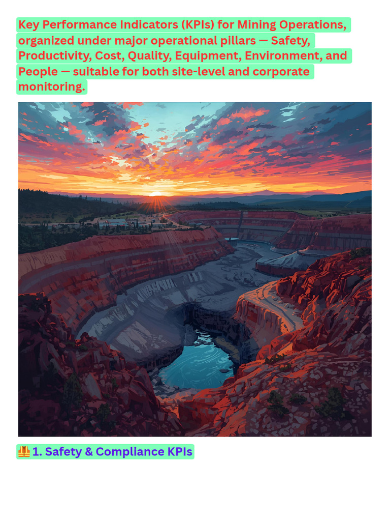 KPIs OF MINING OPERATIONS | PDF | Performance Indicator | Mining
