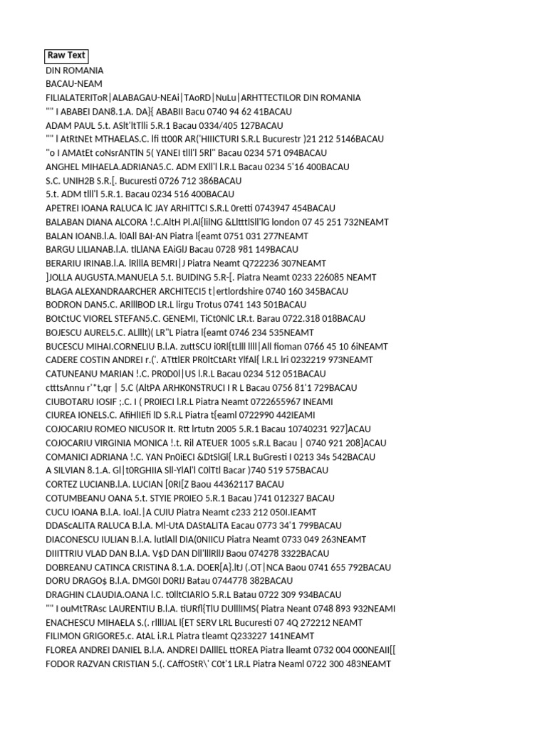 Tablou Arh BC NT | PDF