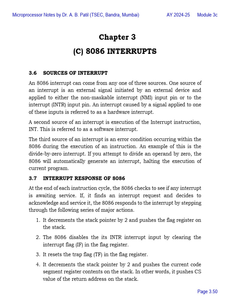 8086 Microprocessor Interrupts Explained | PDF | Central Processing ...