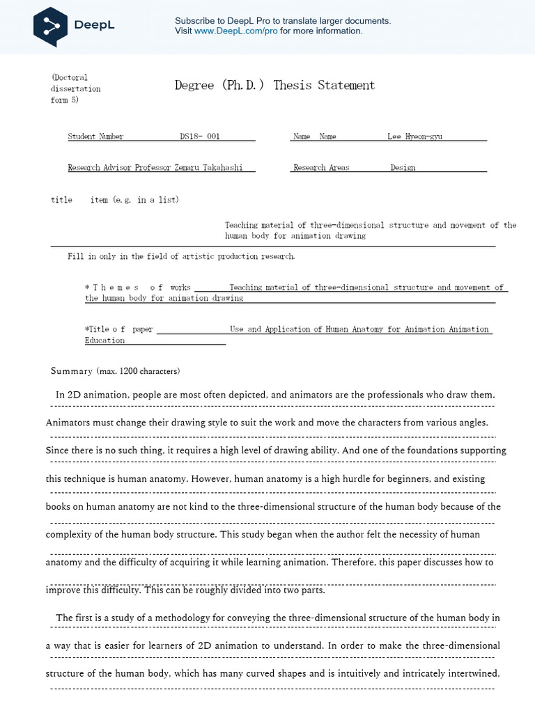 (1) Lee Kyung-nam - Anatomy for 2D Animation. 1-Osaka University of Art ...