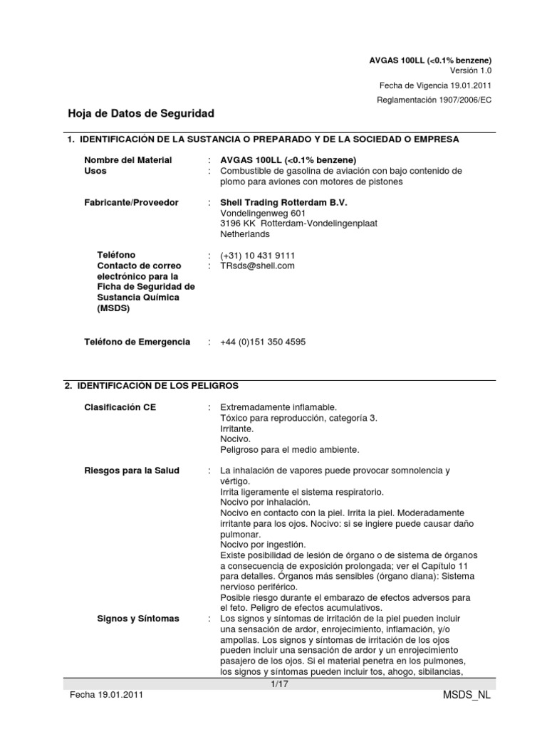 Avgas 100ll (Shell) | PDF | Contaminación | Agua
