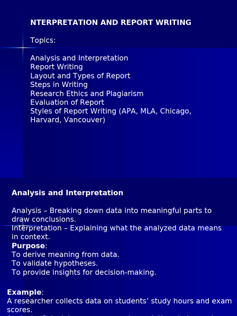 Interpretation and Report Writing | PDF | Citation | Data