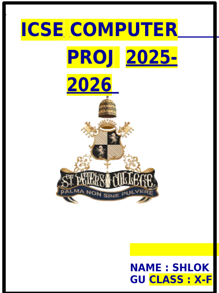 Computer Project 2025207 | PDF | Integer (Computer Science) | String (Computer Science)