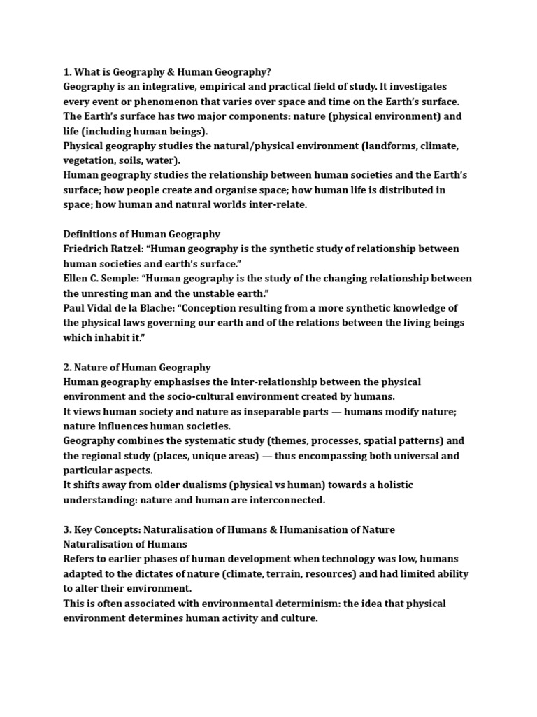 Book 1 Chapter 1 Human Geography | PDF | Geography | Environmental ...