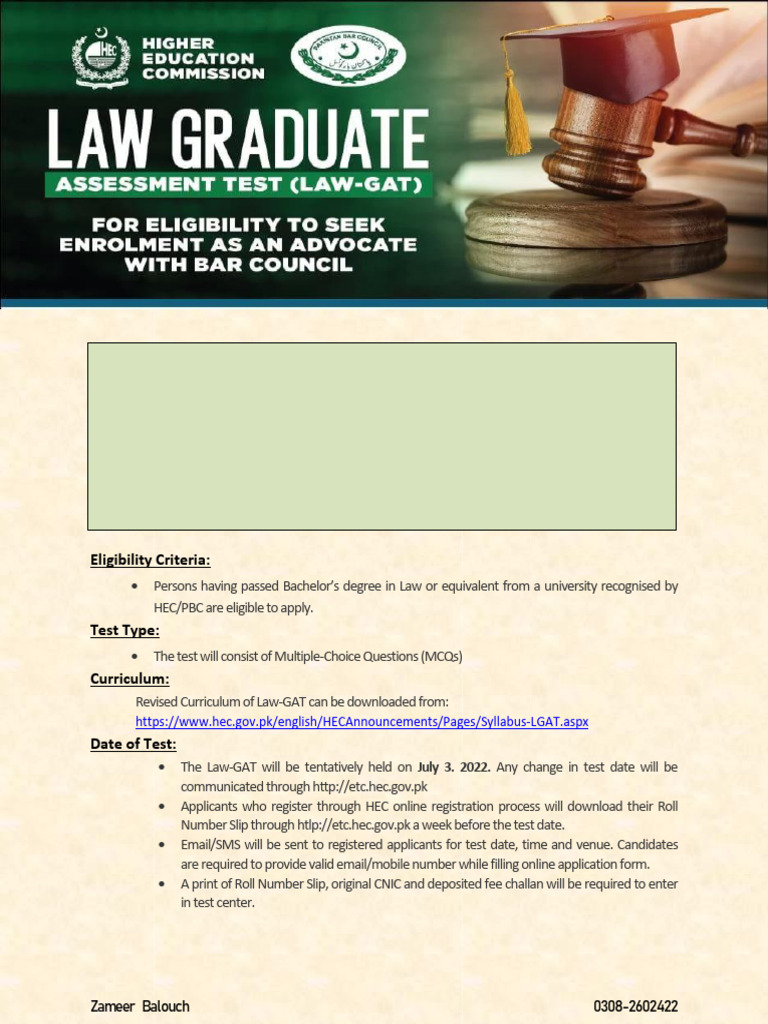 LAW-GAT Details (Zameer Balouch) | PDF | Advocate | Justice