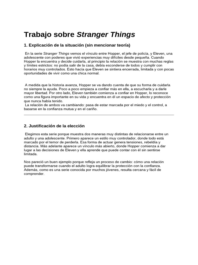 Trabajo Sobre Stranger Things | PDF