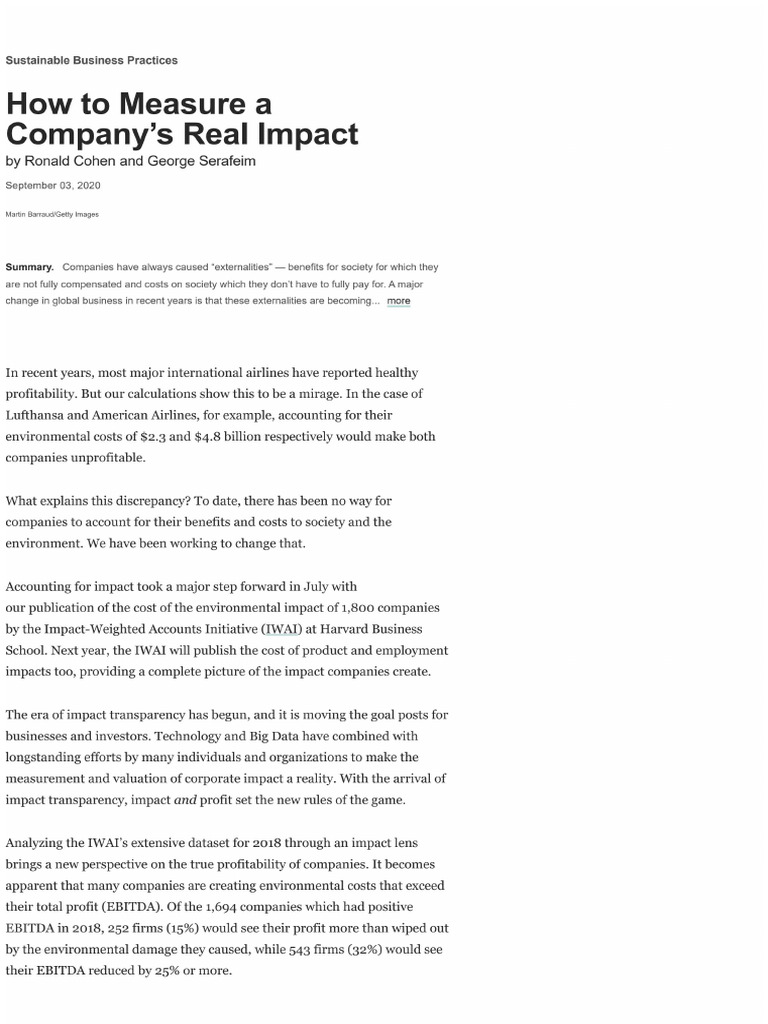 Harward - How To Measure A Comapny's | PDF