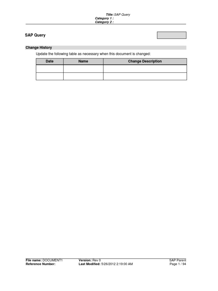 SAP Query Manual | PDF | Double Click | Information Retrieval
