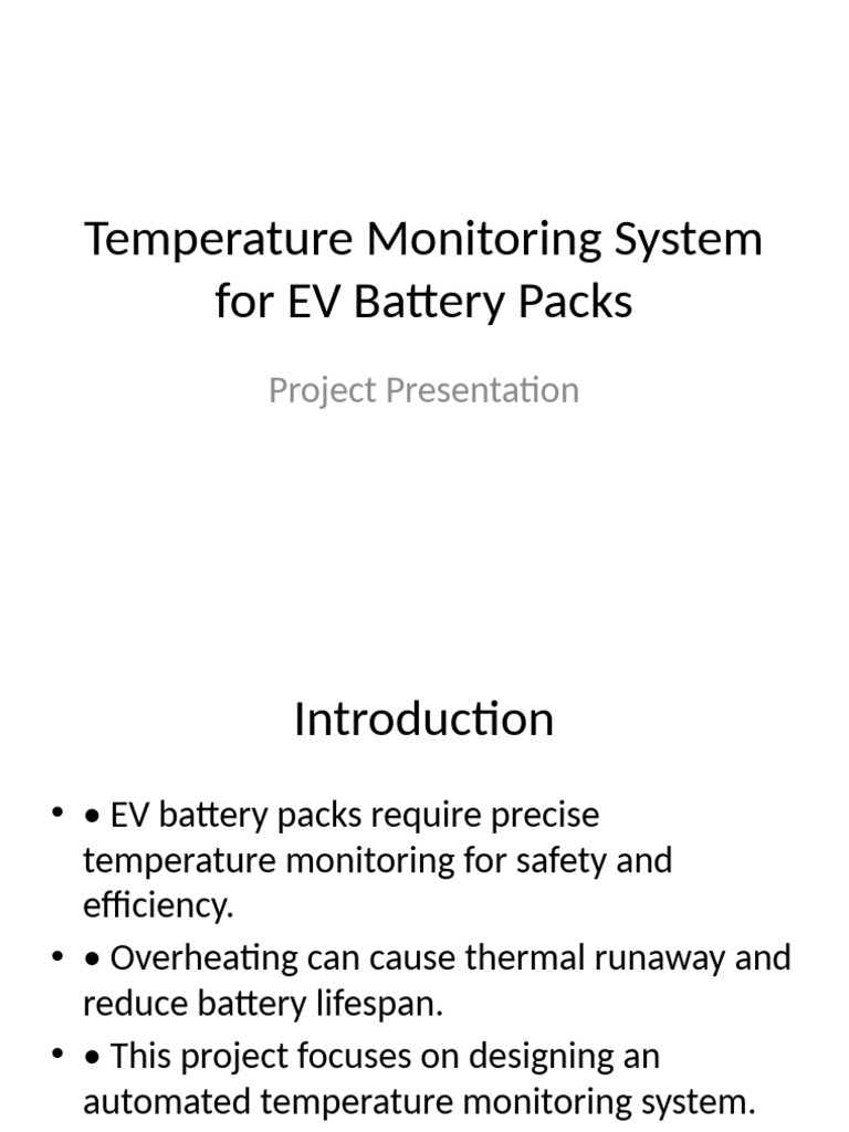 EV Battery Temp Monitoring | PDF