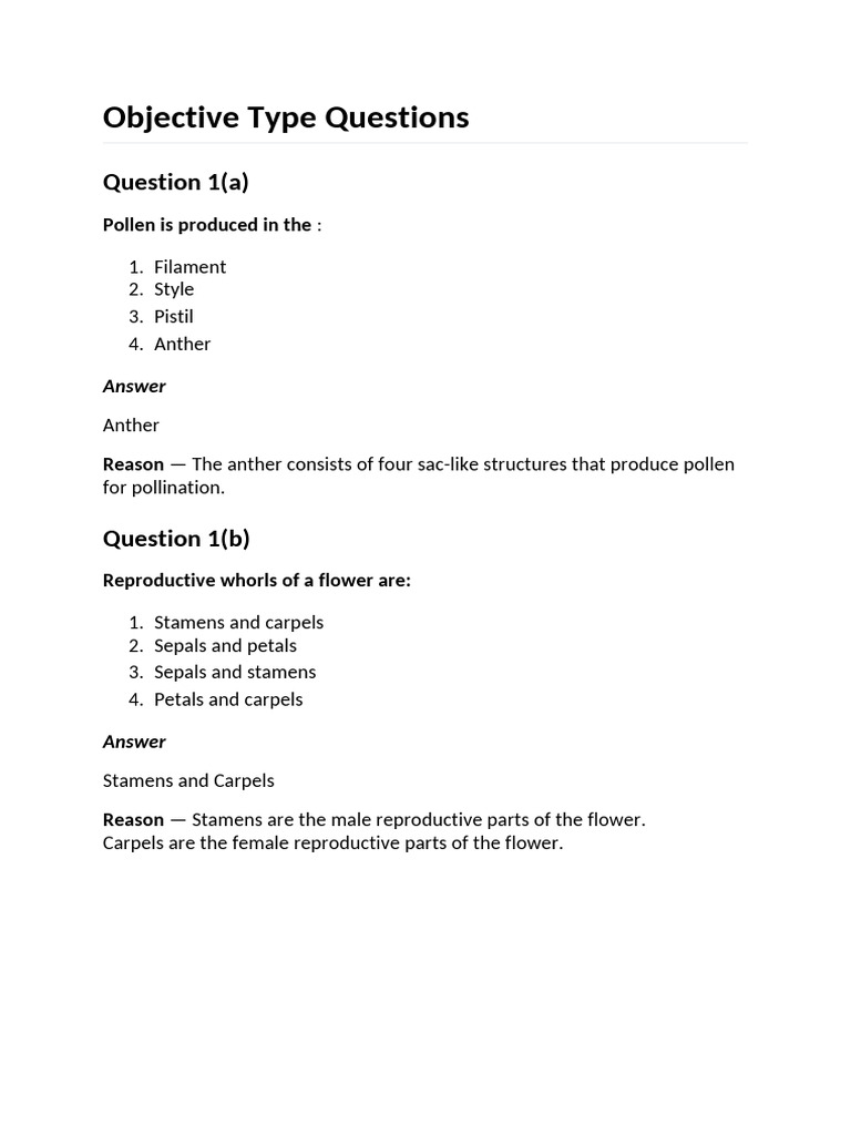 Reproduction in Plants | PDF | Flowers | Pollination