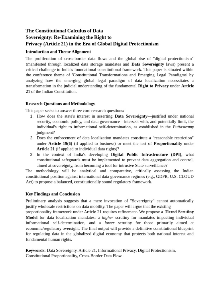 Sample Conference Abstract | PDF | Privacy | Governance