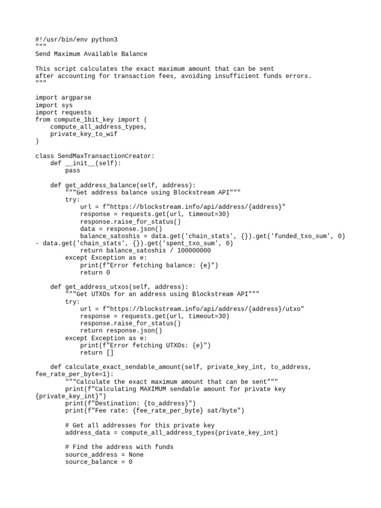 Send Max Available - Kopie | PDF | Bitcoin | Computer Data