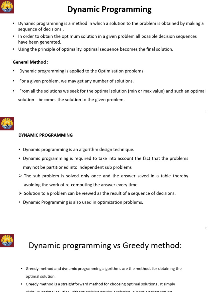 DAA-Unit3-01-Dynamic Programming-All Pairs Shortest Paths | PDF ...