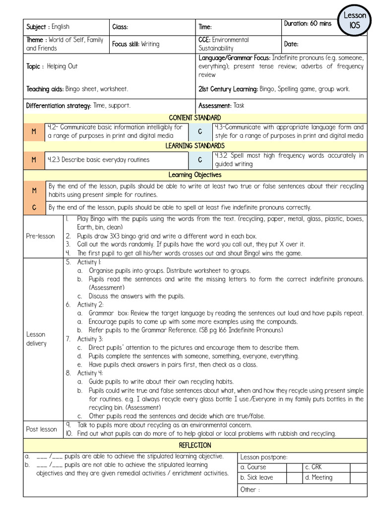 Lesson 105 | PDF | Word | English Language