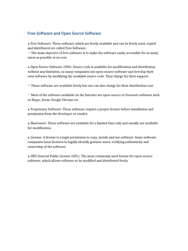 Free and Open Source Software | PDF