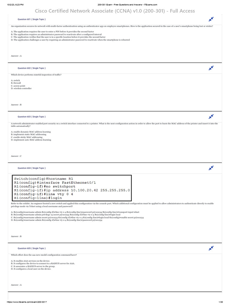 ITExams pg7 | PDF | Computer Network | Radius
