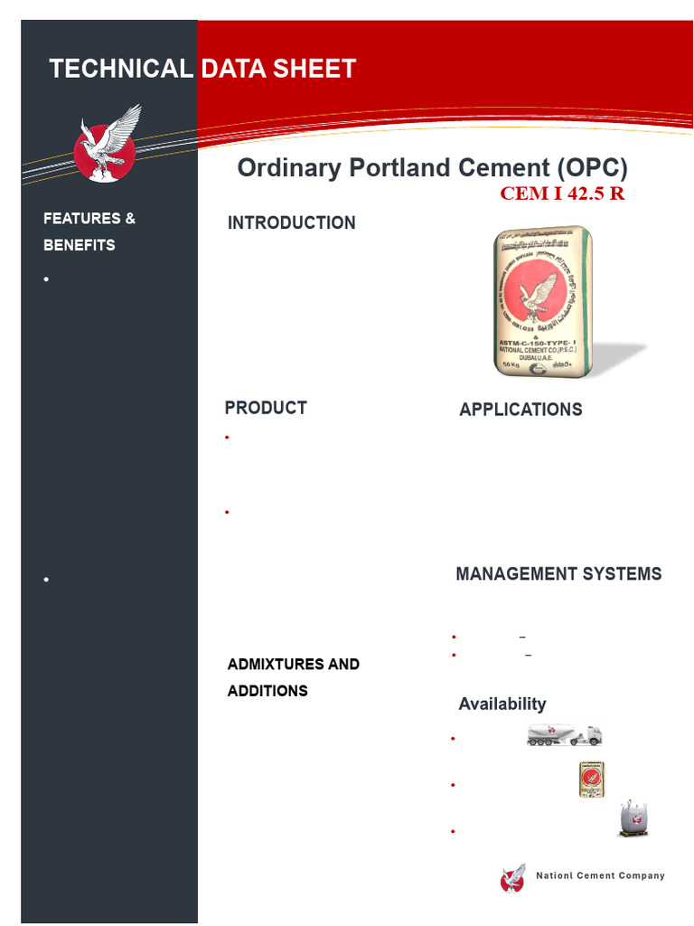Opc Data Sheet NCC 2024 v4 1 | PDF | Concrete | Cement