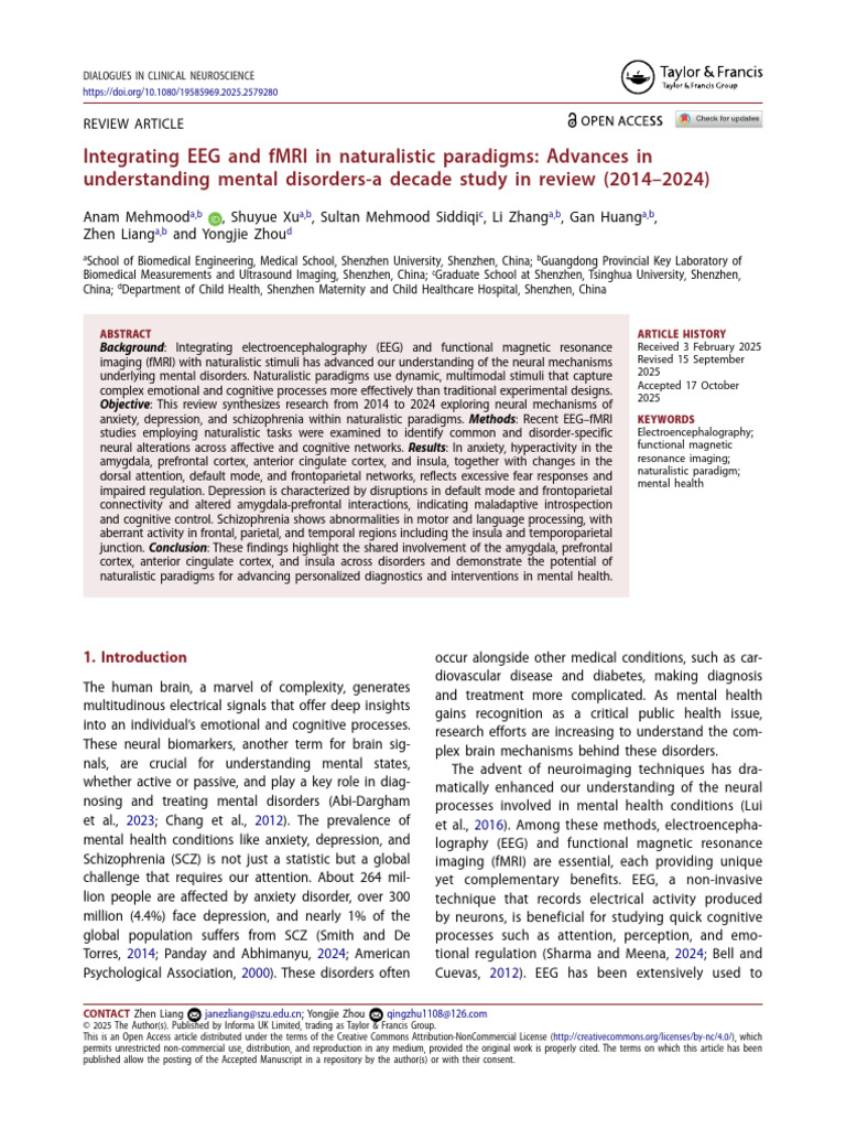 Integrating EEG and FMRI in Naturalistic Paradigms | PDF | Anterior ...