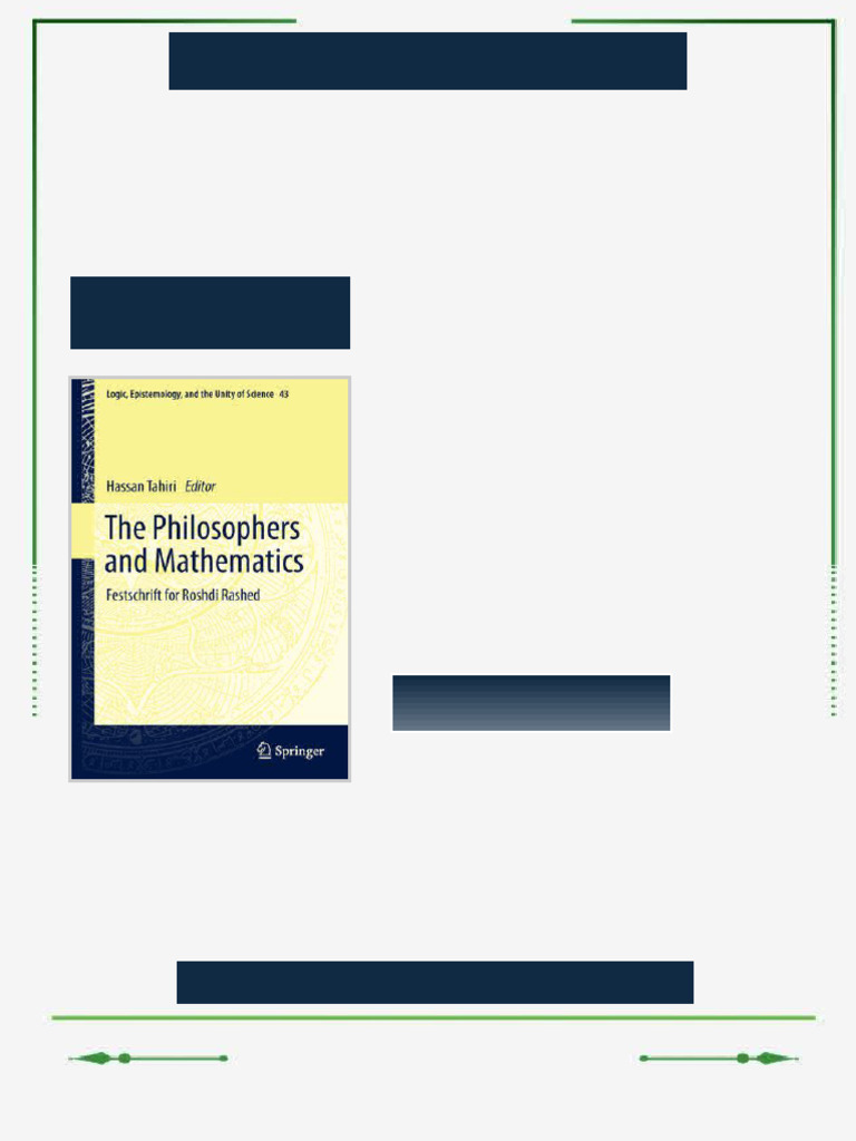 The Philosophers and Mathematics Festschrift for Roshdi Rashed Hassan ...